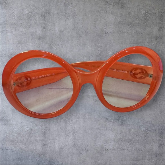 Gucci | Accessories | Gucci Gg 24ns Xd7 Oversized Orange Round ...
